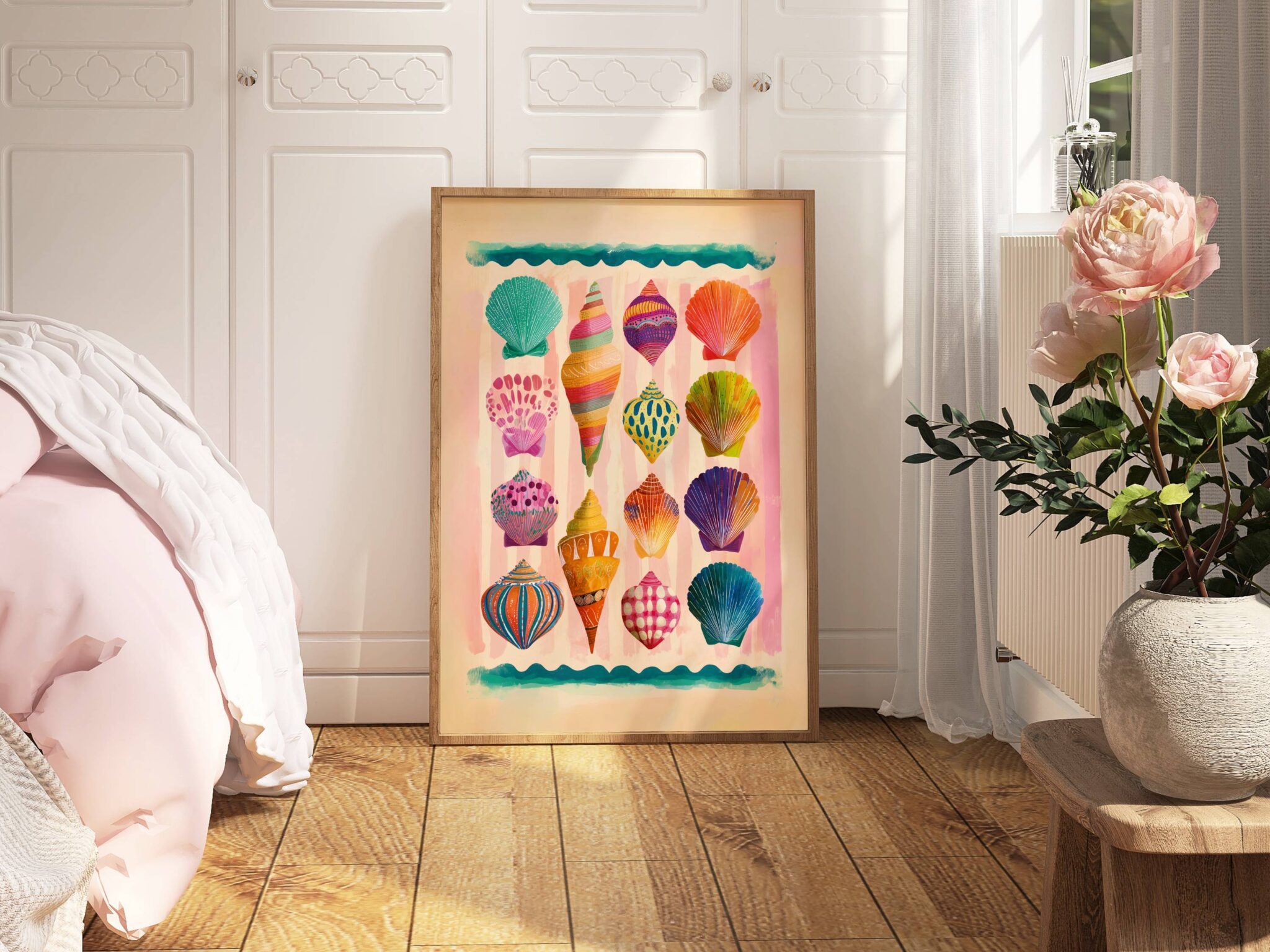 Free Printable Seashell Poster: Coastal Wall Art For A Trendy Apartment ...